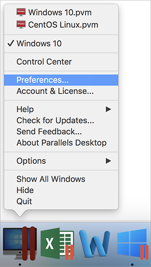 Parallels Desktop Help - Parallels Desktop Preferences and Virtual Machine Settings